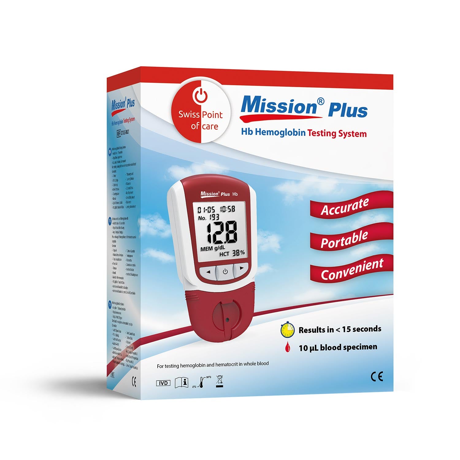 Pack de démarrage Mission Plus Hb Hémoglobine Basique (incl. 50 bandel ...